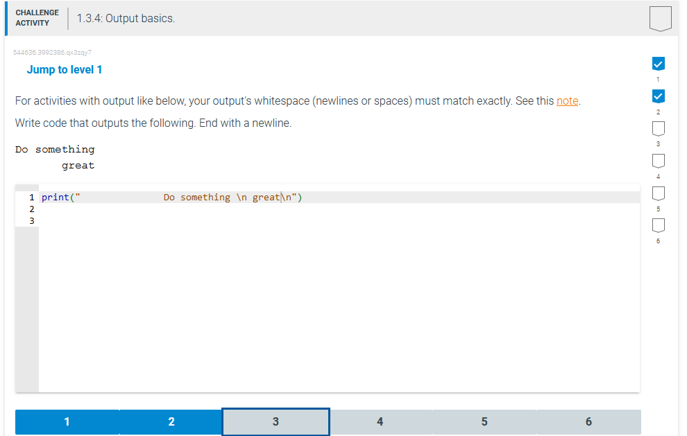 For activities with output like below, your output's | Chegg.com