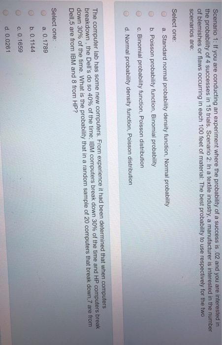 Solved Scenario 1: If you are conducting an experiment where | Chegg.com