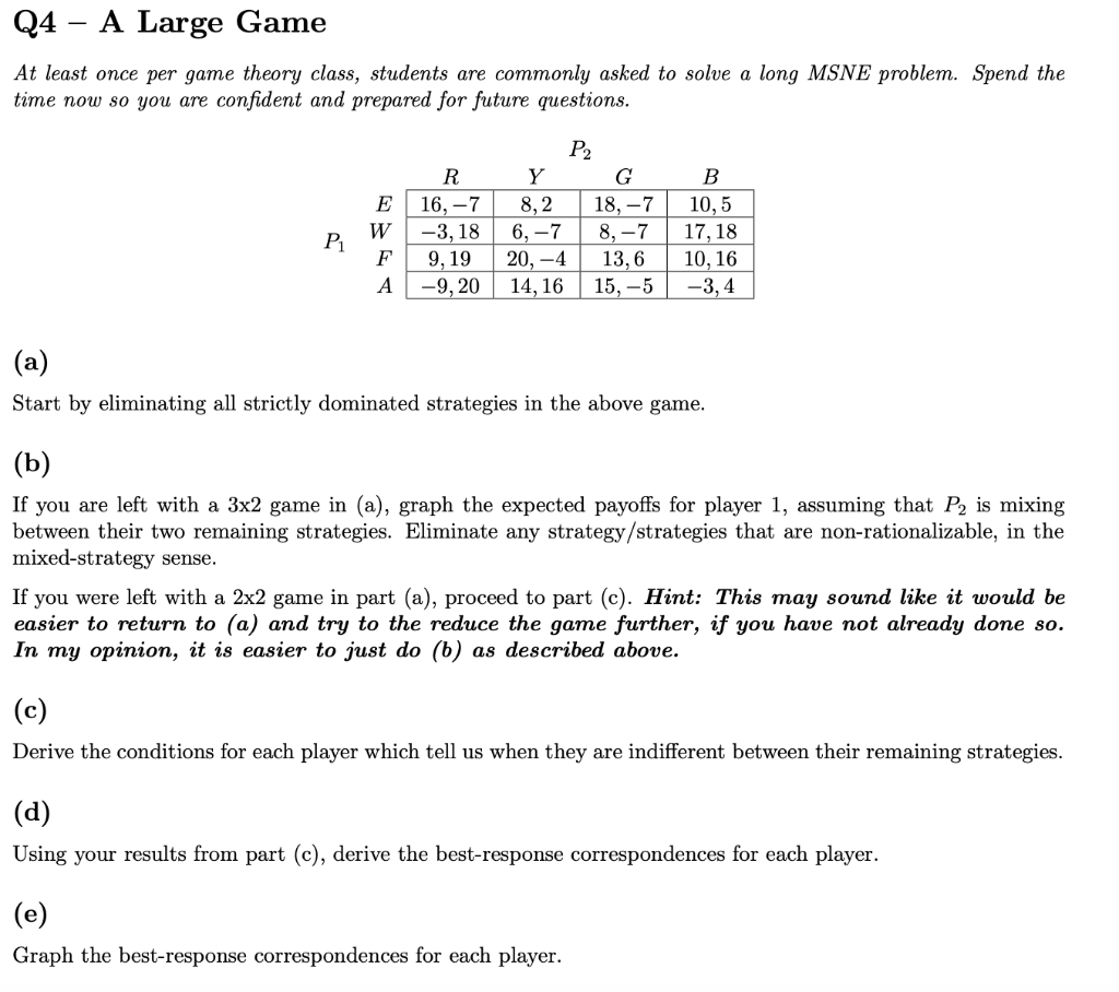 Solved At least once per game theory class, students are | Chegg.com