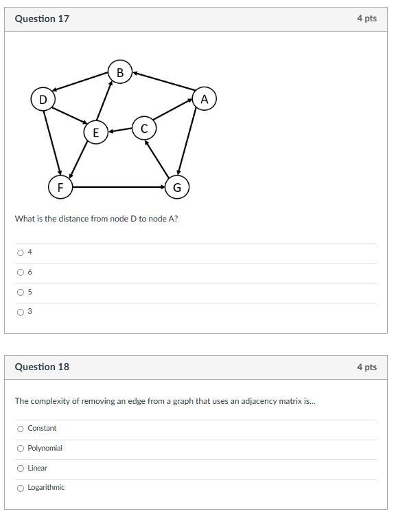 Solved What is the distance from node D to node A? 4 6 5 3 | Chegg.com