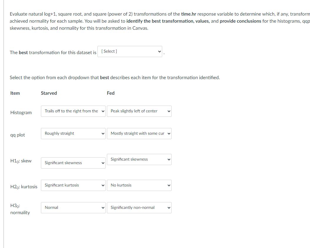 Solved BONUS ( +3 points possible) Back-transform the means, | Chegg.com