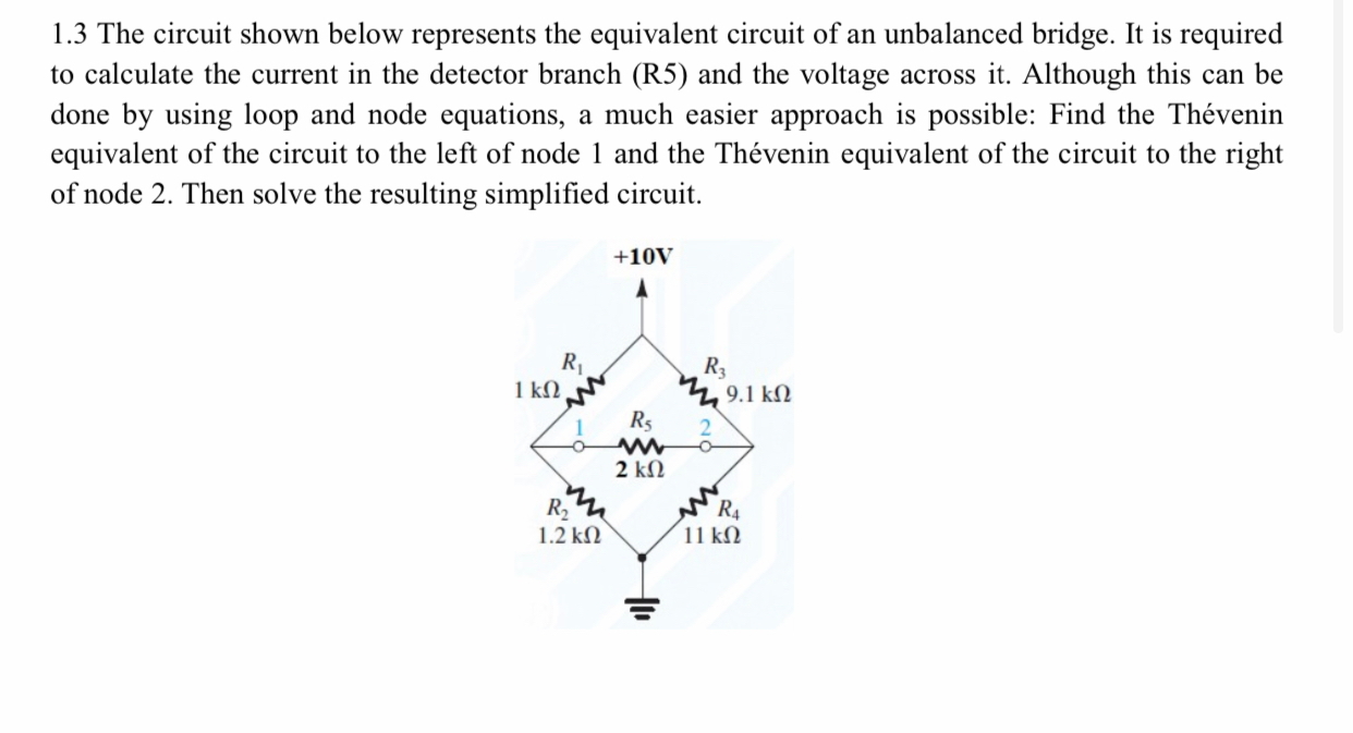 Solved 1.3 The circuit shown below represents the equivalent | Chegg.com