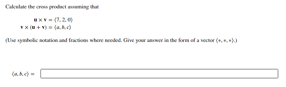 Solved Calculate the cross product assuming | Chegg.com