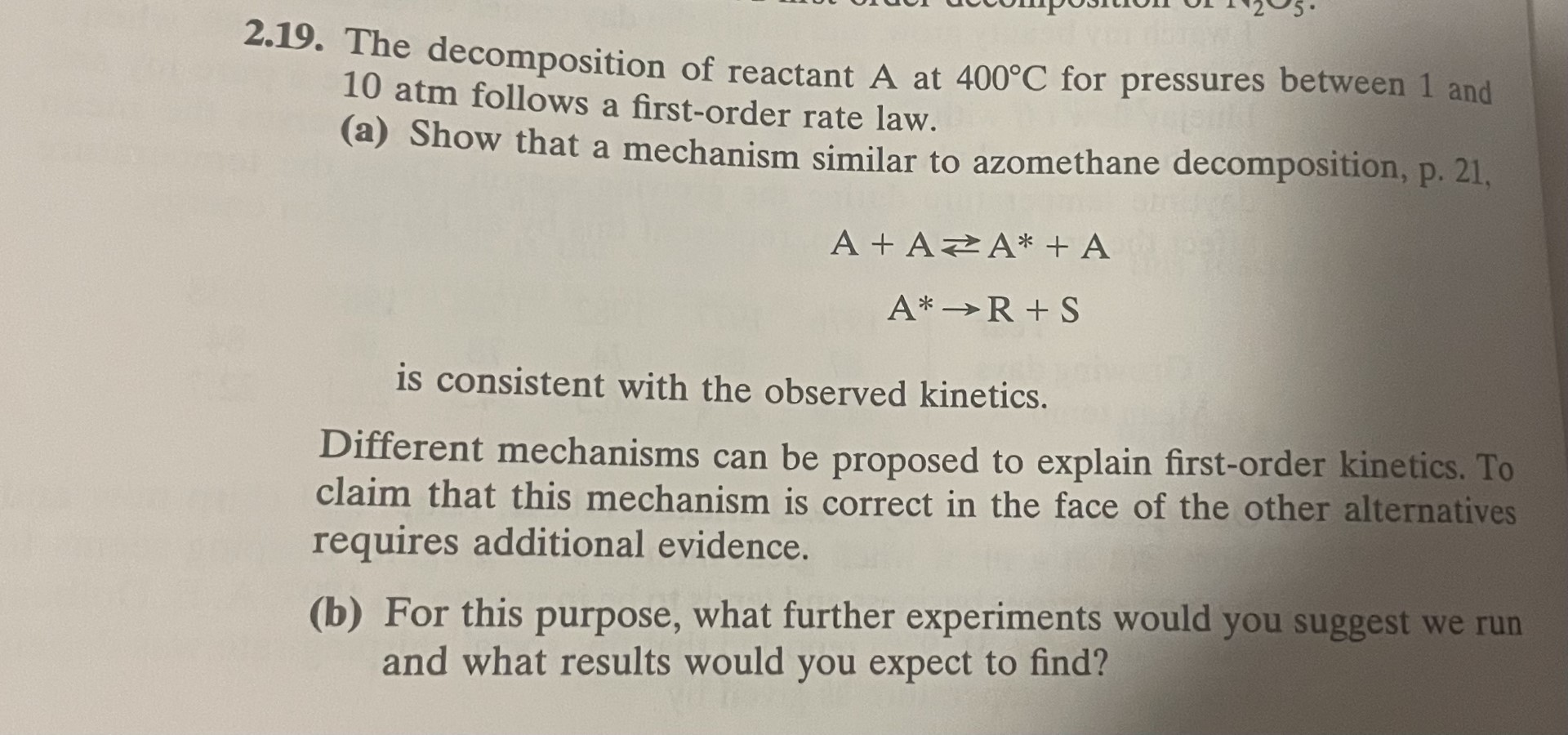 Solved 19. The decomposition of reactant A at 400∘C for | Chegg.com