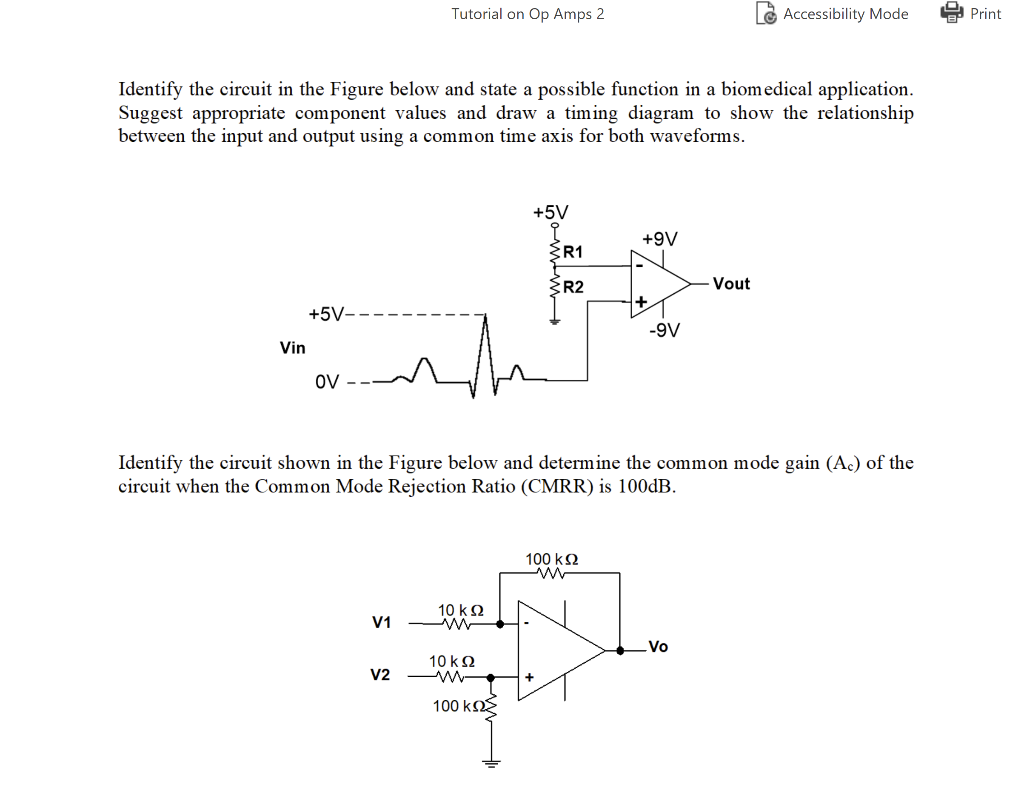 Solved Tutorial on Of Amps Design the appropriate circuitry | Chegg.com