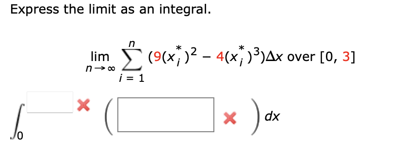 Solved Express the limit as an integral. | Chegg.com