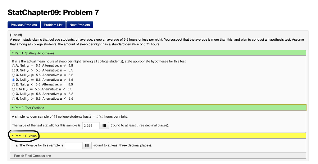 Solved StatChapter09: Problem 6 Previous Problem Problem | Chegg.com