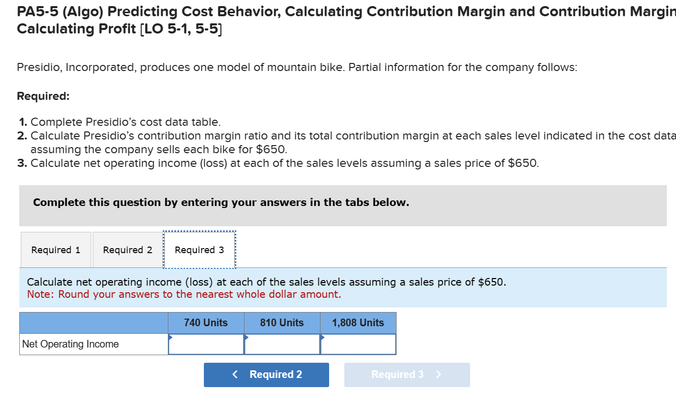 Solved PA5-5 (Algo) Predicting Cost Behavior, Calculating | Chegg.com