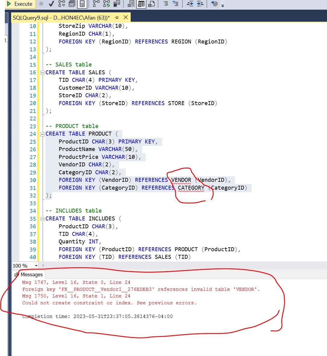 Solved -- REGION tableCREATE TABLE REGION ( RegionID | Chegg.com