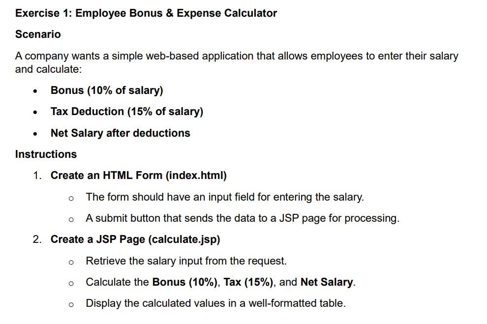 Exercise 1: Employee Bonus \& Expense | Chegg.com