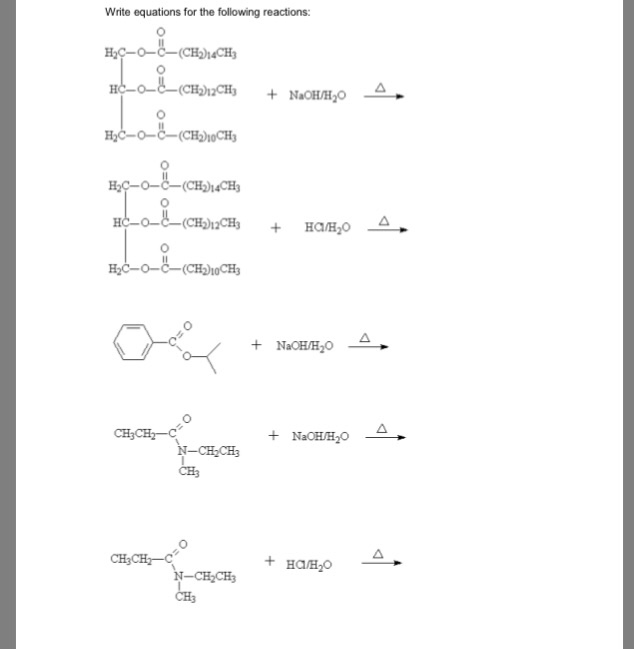 Solved Write equations for the following reactions: CH3CH2-C | Chegg.com