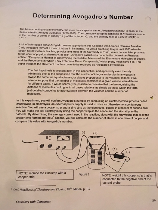Solved Determining Avogadro's Number The basic counting unit | Chegg.com