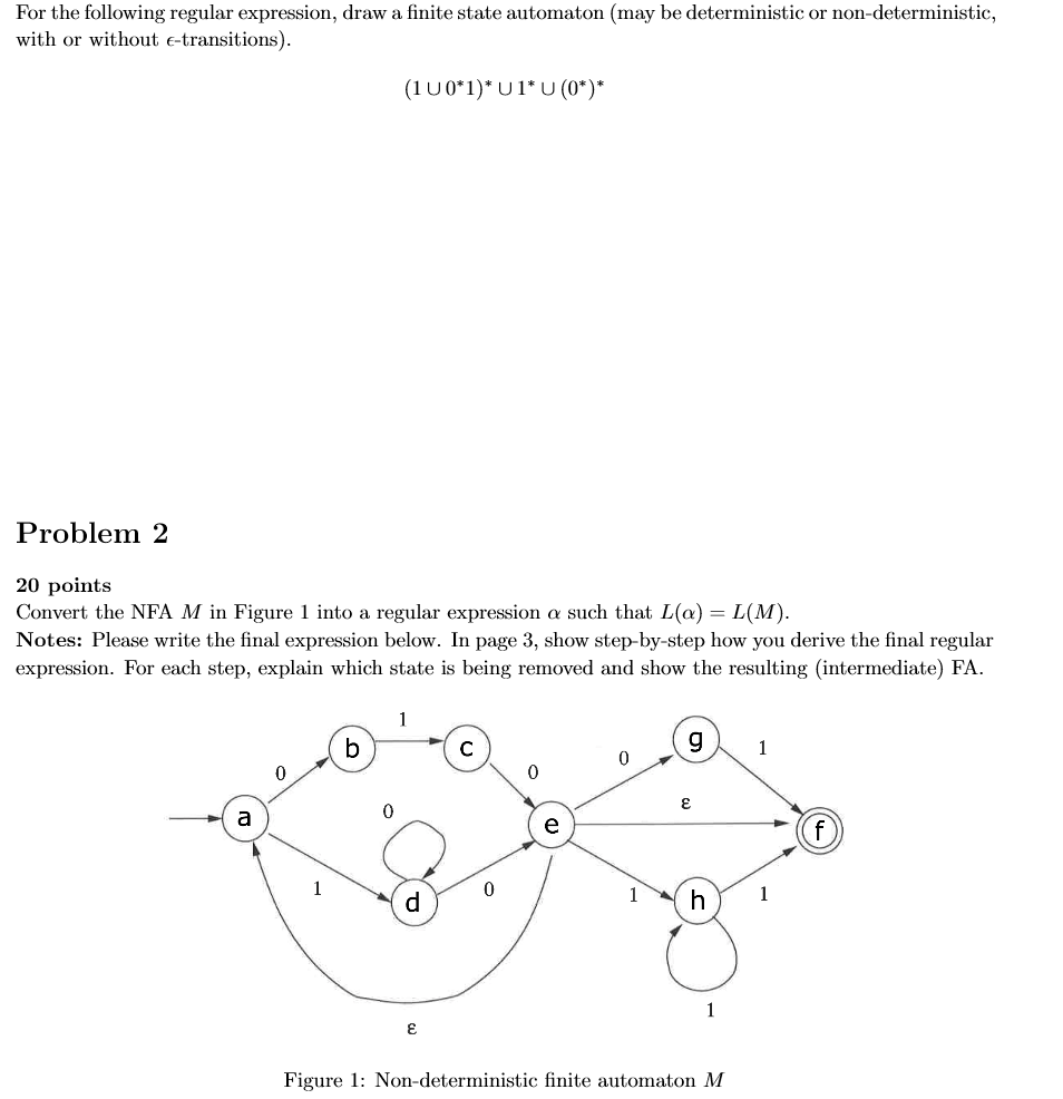 Solved For the following regular expression, draw a finite | Chegg.com