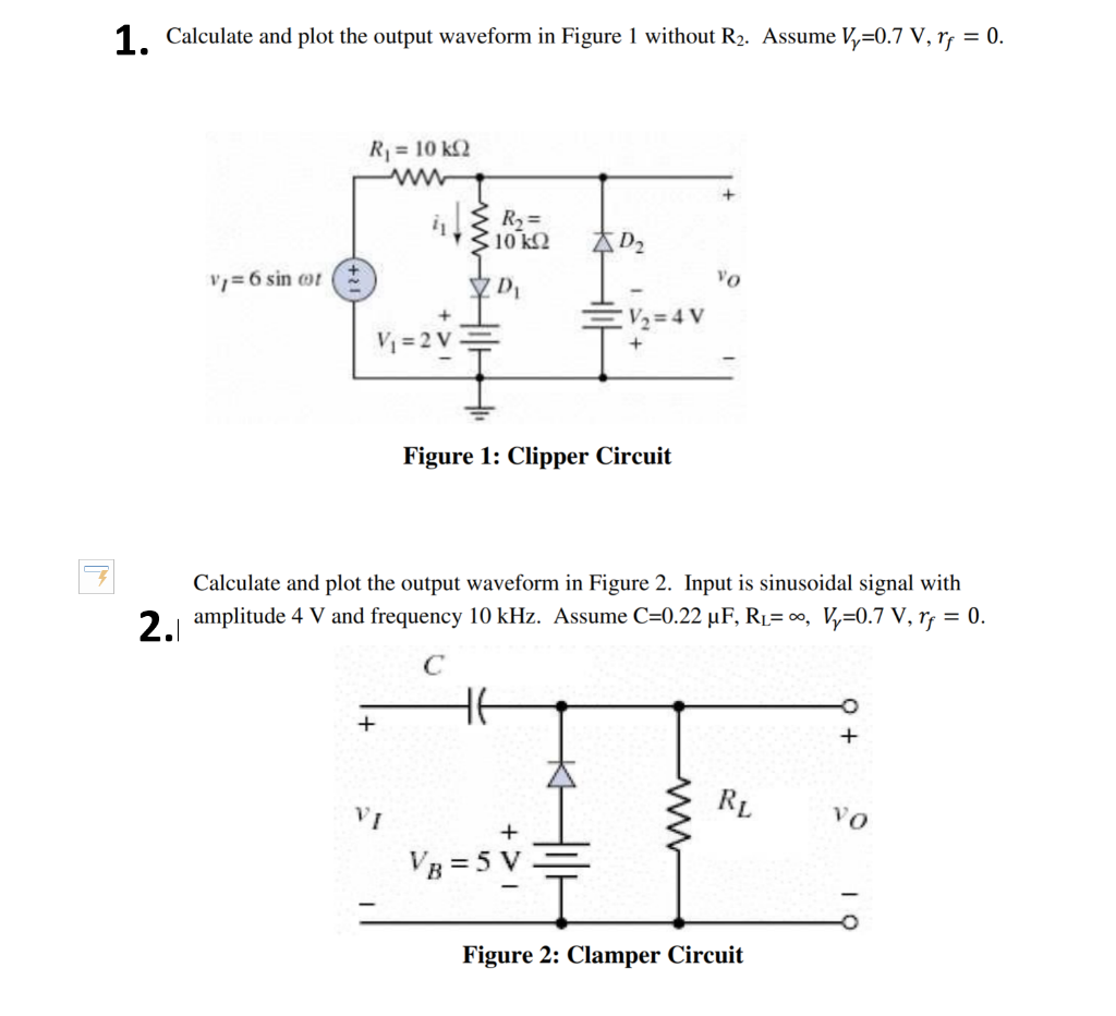 Solved 1 Calculate And Plot The Output Waveform In Figure 1 9532
