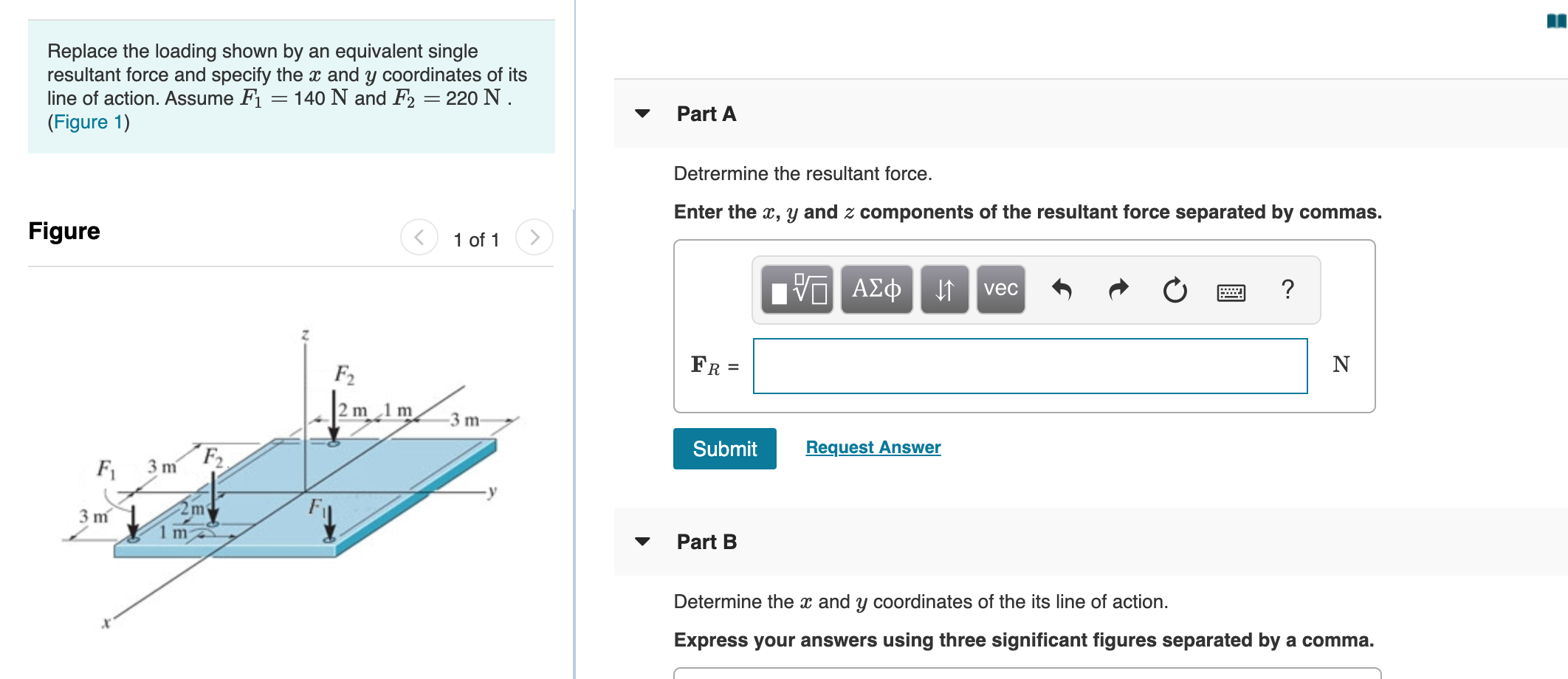 Replace the loading shown by an equivalent single | Chegg.com
