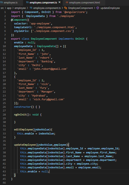 Problem Statement Display employee array using | Chegg.com