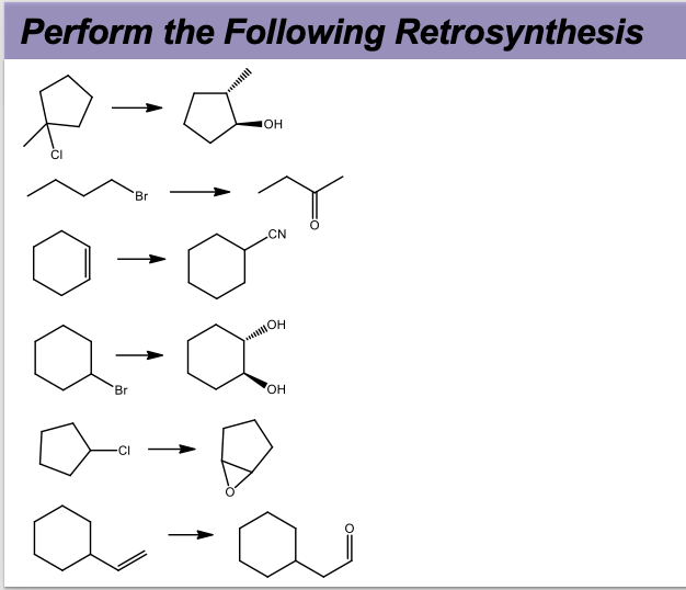 Solved Perform the Following Retrosynthesis s-a OH Вг CN Oo | Chegg.com