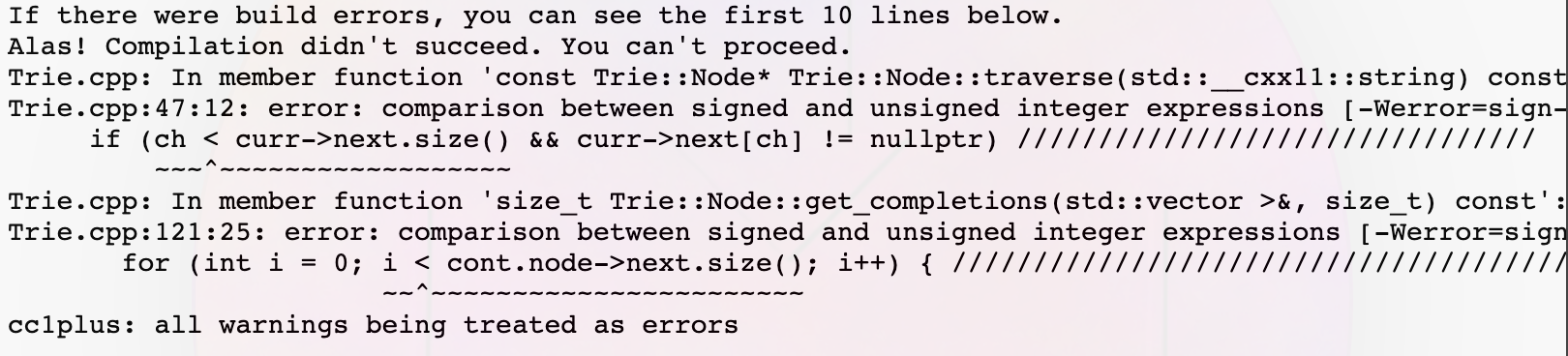Solved If there were build errors, you can see the first 10 | Chegg.com