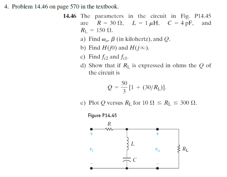 Solved 4. Problem 14.46 on page 570 in the textbook. 14.46 | Chegg.com