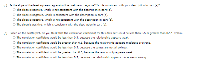 Solved Describe the scatterplot, There is a linear | Chegg.com