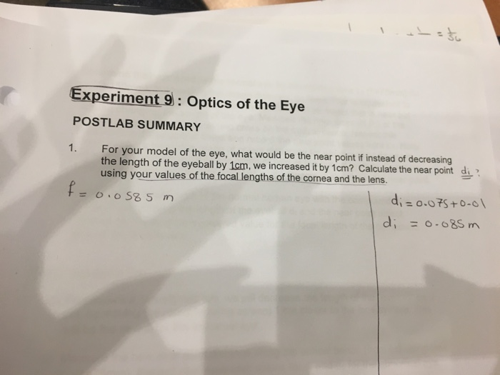 A Cyberphysics Page Medical Physics Questions On The Eye