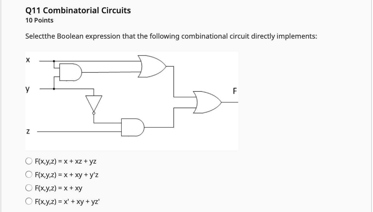 Solved Q10 Boolean Circuit Function 10 Points What Boolean 1482