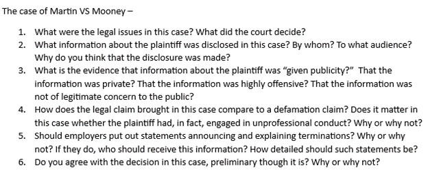 The case of Martin VS Mooney-What were the legal | Chegg.com