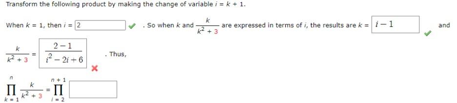 Solved Transform the following product by making the change | Chegg.com