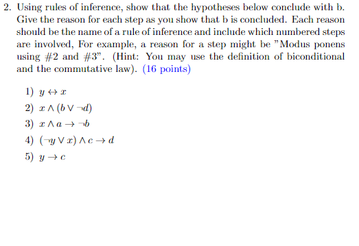 Solved Using rules of inference, show that the hypotheses | Chegg.com