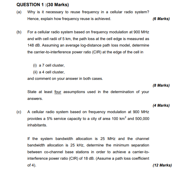 Solved QUESTION 1 :(30 Marks) (a) Why is it necessary to | Chegg.com