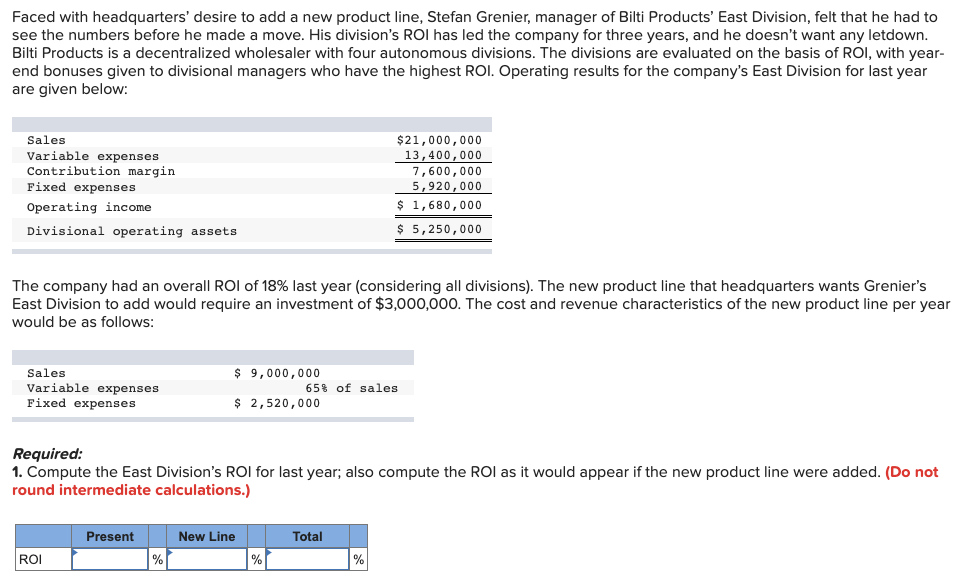 Solved Faced with headquarters' desire to add a new product | Chegg.com