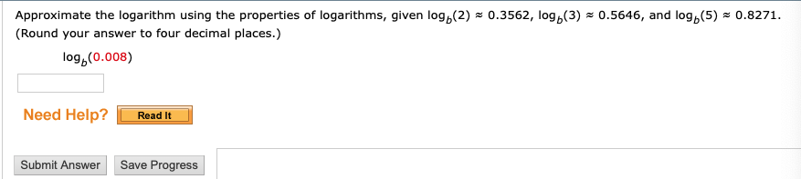 Solved Approximate the logarithm using the properties of | Chegg.com