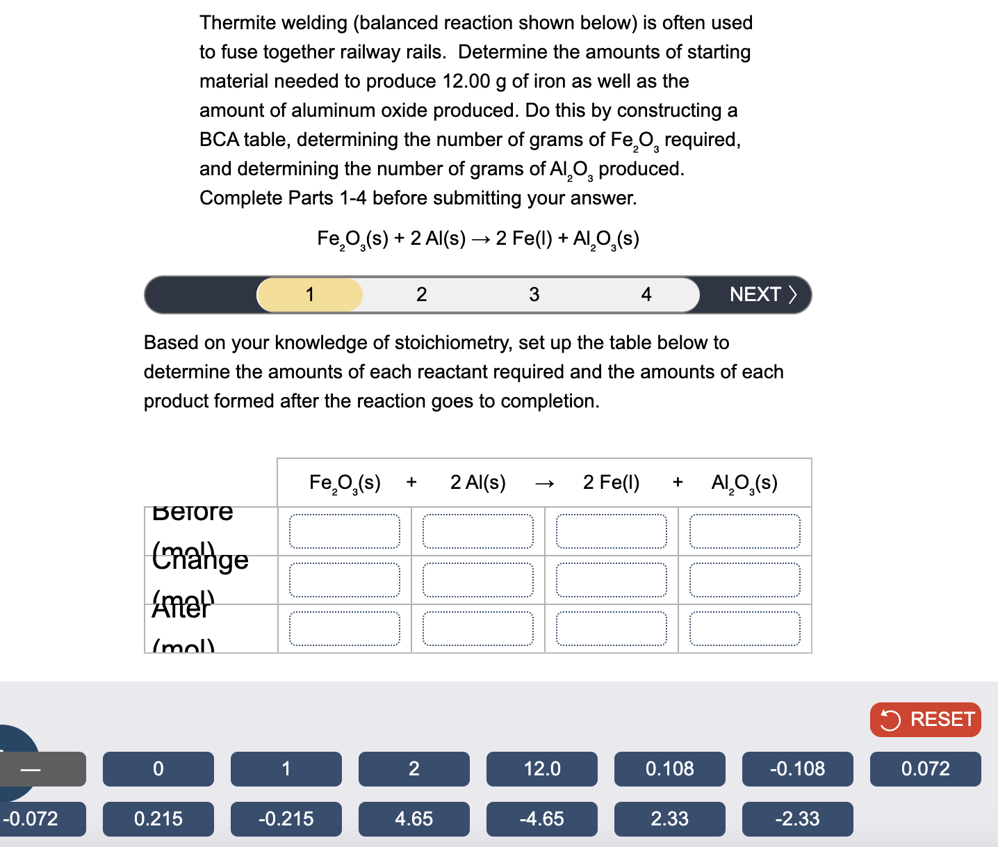 Solved Thermite welding (balanced reaction shown below) ﻿is | Chegg.com