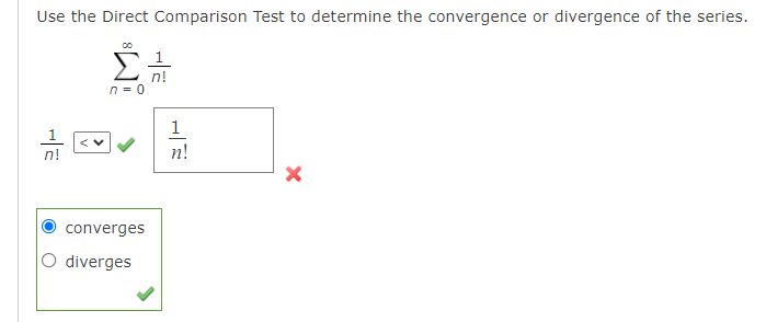 Solved Use the Direct Comparison Test to determine the | Chegg.com