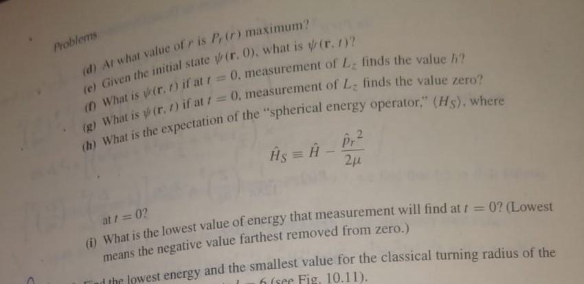 Solved 10.38 At time t=0, a hydrogen atom is in the | Chegg.com