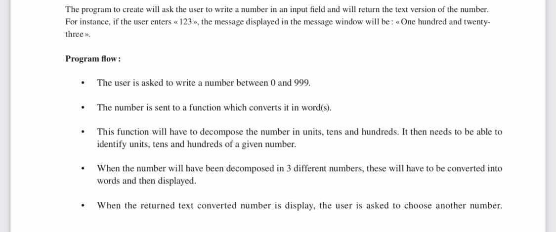 Solved The program to create will ask the user to write a | Chegg.com