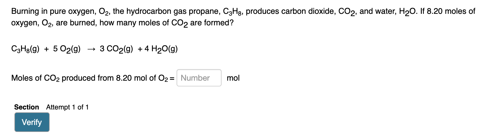 Solved Burning in pure oxygen, O2, the hydrocarbon gas | Chegg.com