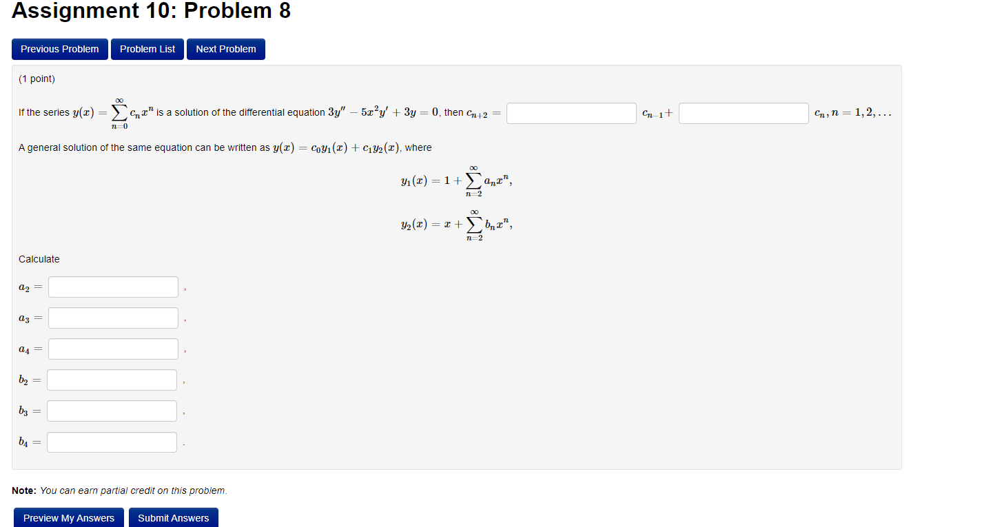 Solved Assignment 10 Problem 8 Previous Problem Problem 3901