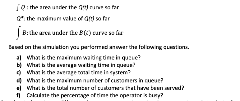 Solved 2) Please perform a hand simulation of a restaurant | Chegg.com