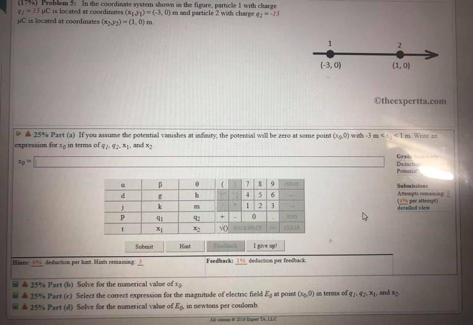 Solved: 117) Problem 3: In The Coordinate System Shown In ... | Chegg.com