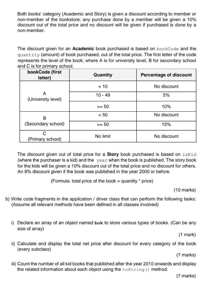 Solved QUESTION 2 (30 MARKS) Given the following superclass | Chegg.com