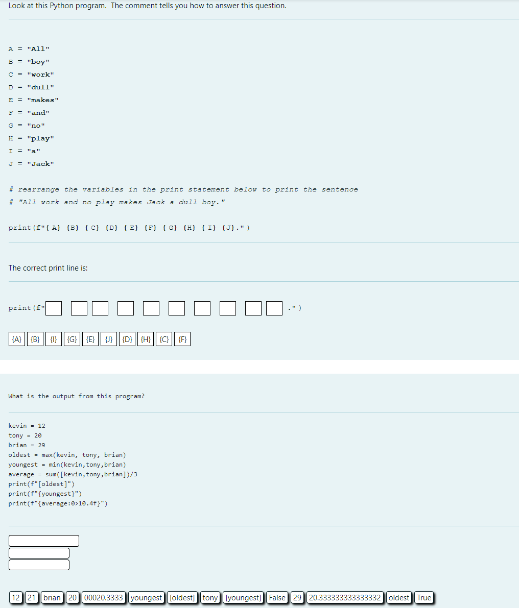 Solved Look at this Python program. The comment tells you | Chegg.com