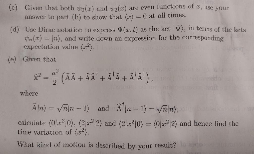 Solved A particle is in the potential well of a harmonic | Chegg.com