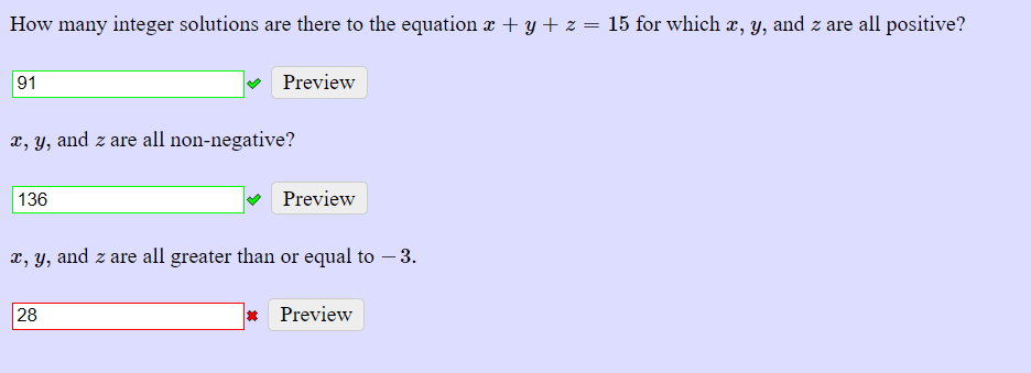 Solved How many integer solutions are there to the equation | Chegg.com