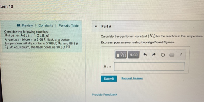Solved tem 10 Review 1 Constants l Periodic Table Part A | Chegg.com
