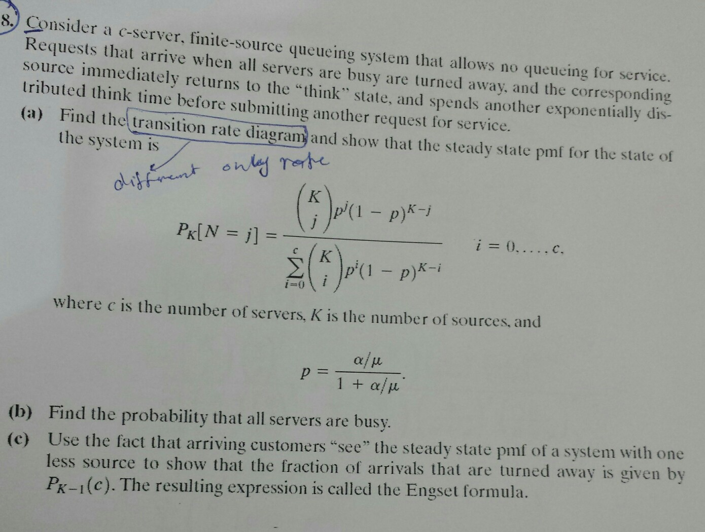 Solved Consider A C Server Finite Source Queueing System