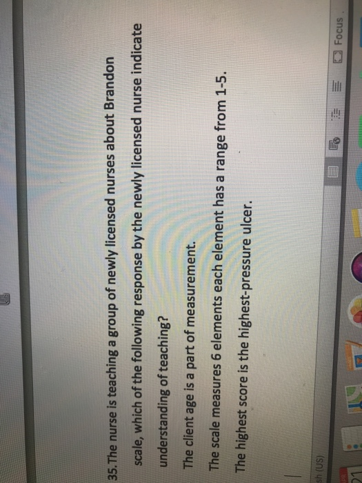 Solved 35. The nurse is teaching a group of newly licensed | Chegg.com