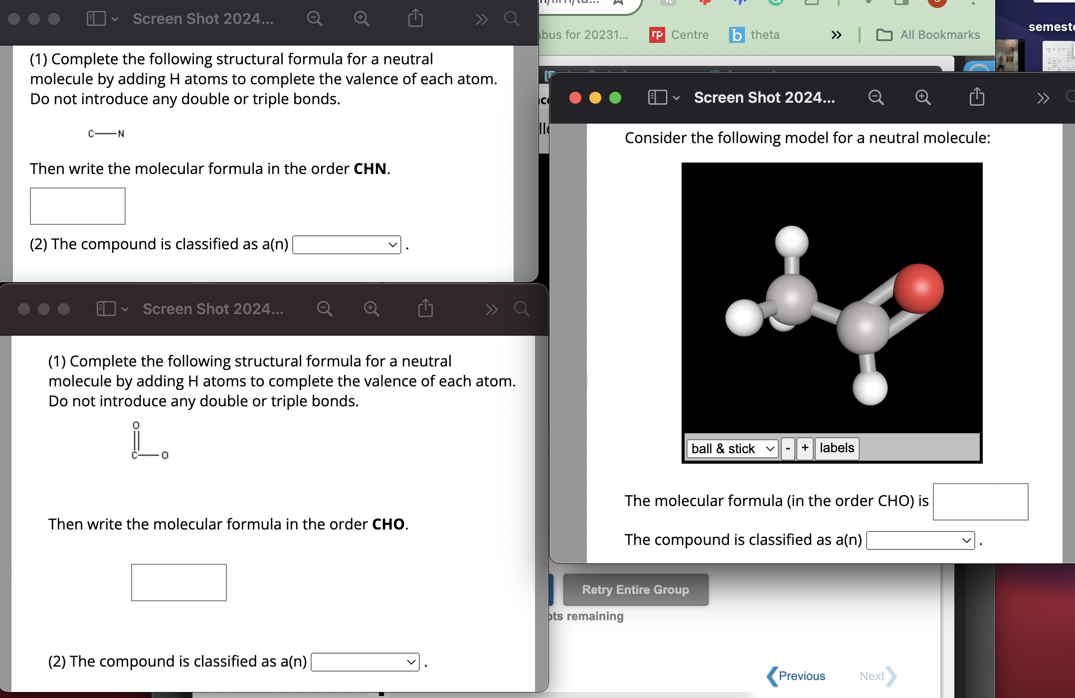 Solved (1) ﻿Complete the following structural formula for a | Chegg.com