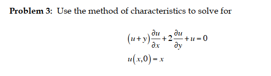 Solved Problem 3: Use the method of characteristics to solve | Chegg.com