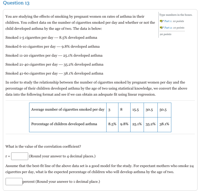 Solved Question 7 Consider the following table summarizing | Chegg.com